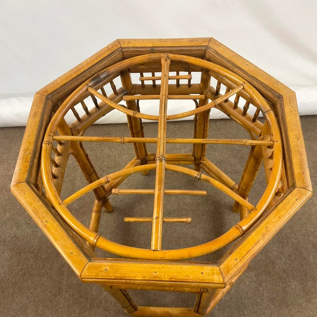 1970s Vintage Coastal Boho Chic Hollywood Regency Bamboo Side Table ...