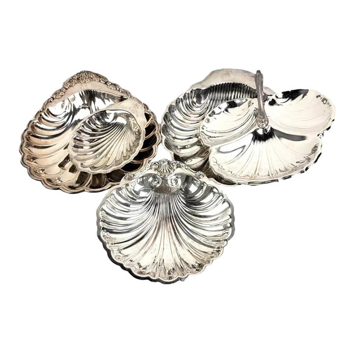 Vintage Silver Plate Seashell Shaped Platters & Trays Oneida, English ...