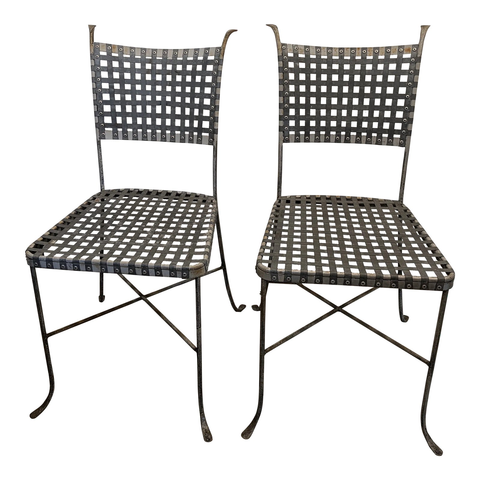 Vintage Metal Chairs - a Pair | Chairish