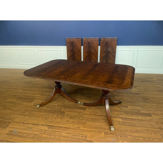 Leighton Hall Multi-Banded Mahogany Dining Table - Showroom Sample ...