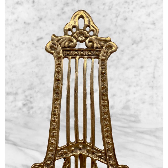 Vintage Victorian Brass Photo Easel Stand | Chairish