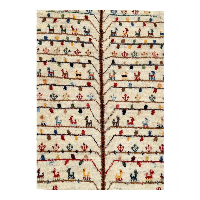 Pasargad DC Hand Knotted Persian Gabbeh Rug | Chairish