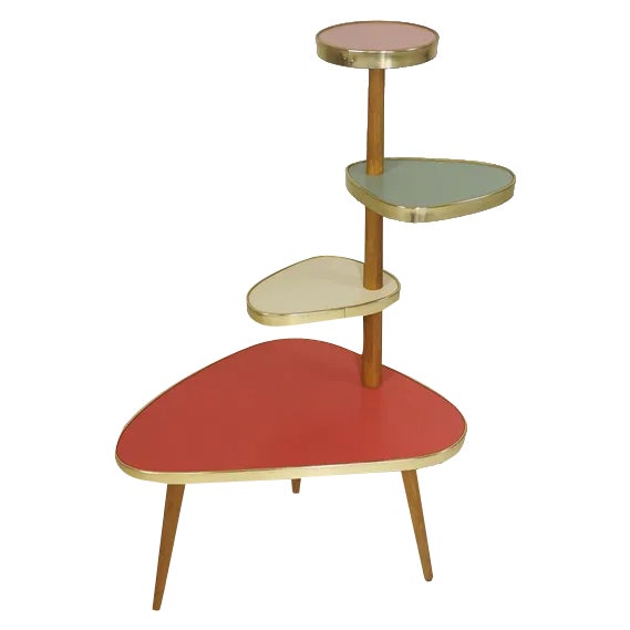 Large German Colorful Plant Stand | Chairish
