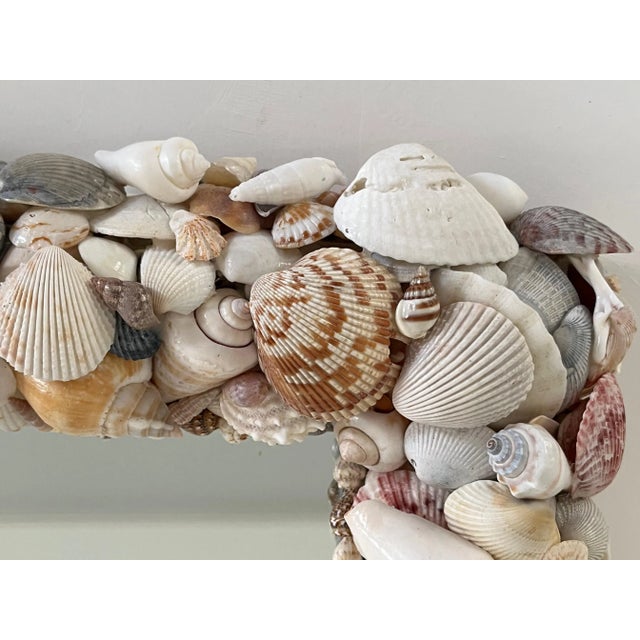 Vintage Rectangular Shell Encrusted Mirror | Chairish