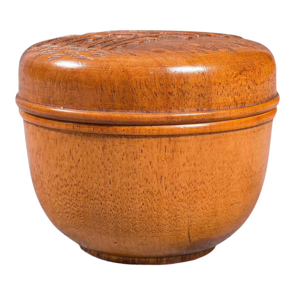 1950s Small Vintage Mahogany Japanese Lidded Treen | Chairish