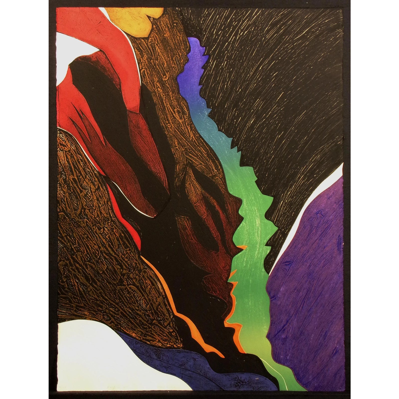 Clare Romano "Deep Canyon" Hand Signed Vintage Collagraph Art Print ...