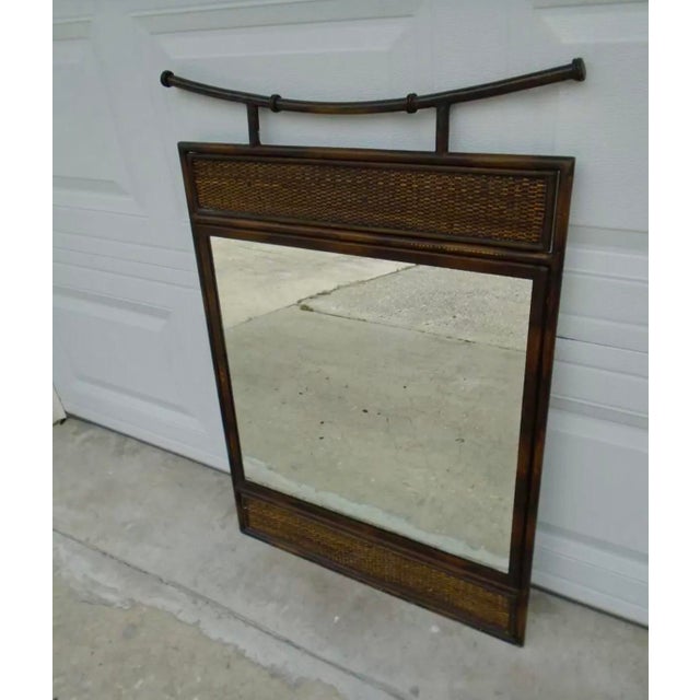 Vintage Rattan Cane Mirror | Chairish