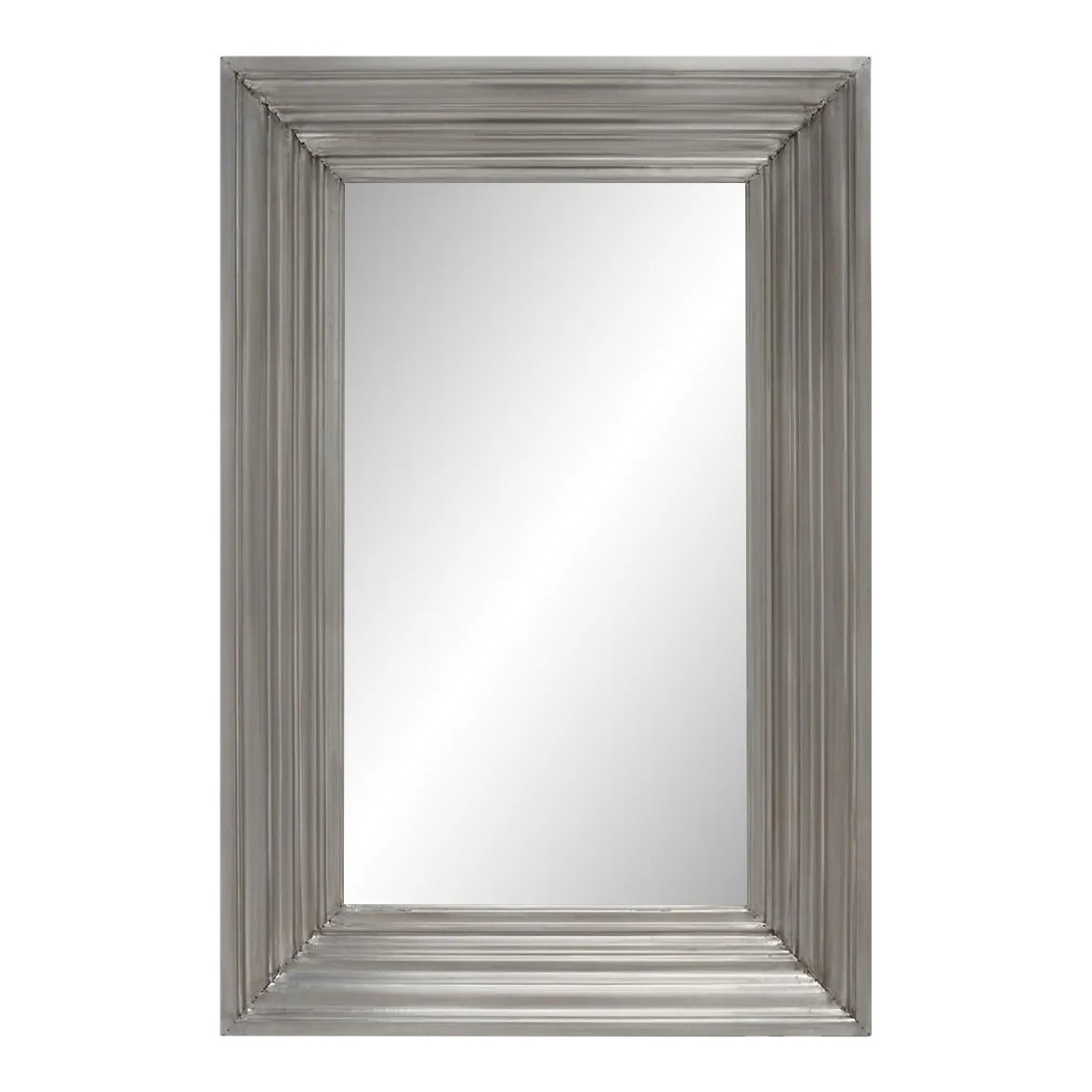 Kerry Large Rectangle Wall Mirror - Silver | Chairish