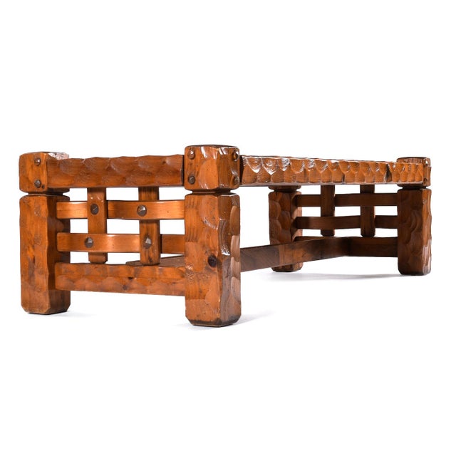 Null Rustic Solid Knotty Pine Log Cabin Style Coffee Table and Side Table | Chairish