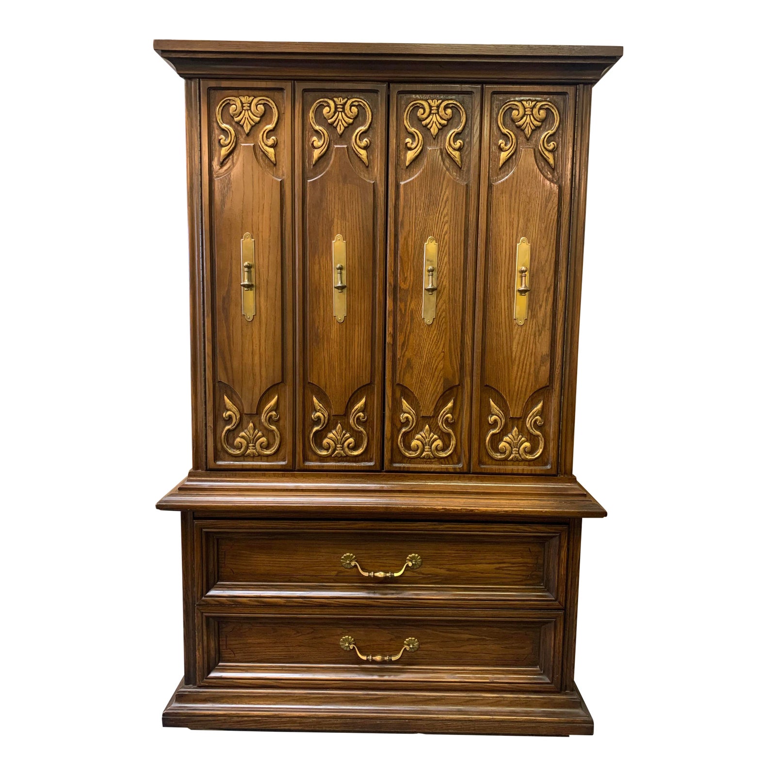 20th Century Spanish Renaissance Revival Style Oakwood Dresser | Chairish