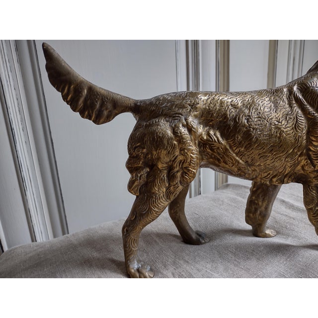 Vintage Large Bronze Dog Statue | Chairish