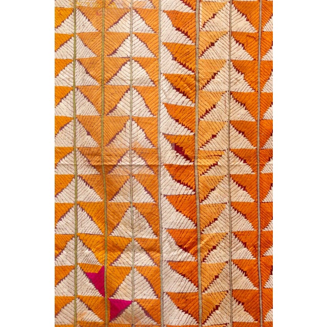 Antique Hand-Stitched Indian Phulkari Throw | Chairish