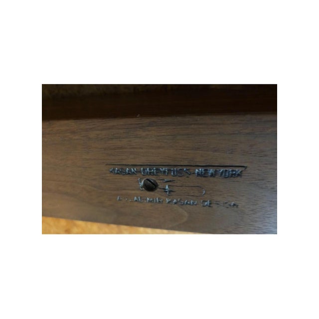 Vladimir Kagan (1927-2016) Patinated Etched Brass Top Teak Coffee Table ...