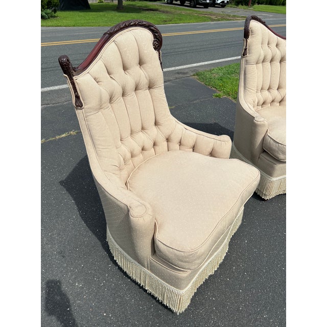 Vintage Matching Pair of Angel Wing Arm Chairs | Chairish