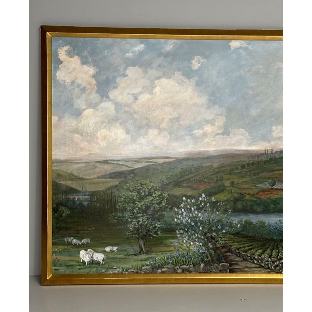 Mid Century Modern, Large Oil Canvas Painting, Landscape, Italian ...
