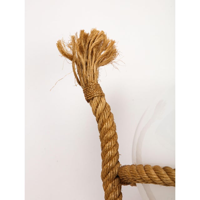 French 1950s Rope Pendant Light With Goose Motif | Chairish