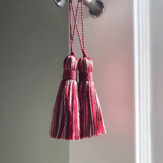Petite Red Tassels - a Pair | Chairish