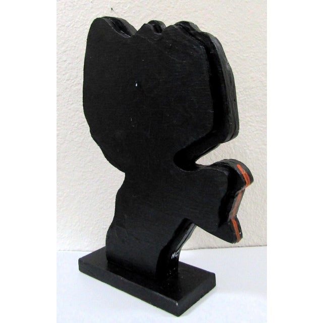 1987 Karel Appel Abstract 3D Wood Sculpture of a Dancing Girl Signed ...