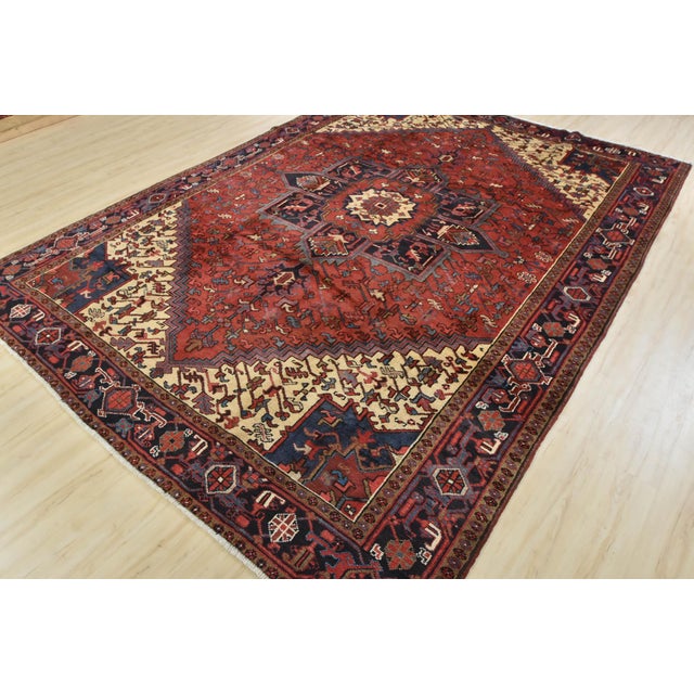 Vintage Tribal Rug 7’11” X 10’10” Red Wool Traditional Hand-Knotted ...