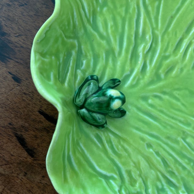 Vintage French Py Green Ceramic Lily Pad Decorative Plate | Chairish
