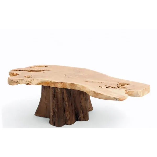 Rustic Teak Living Edge Coffee Table | Chairish