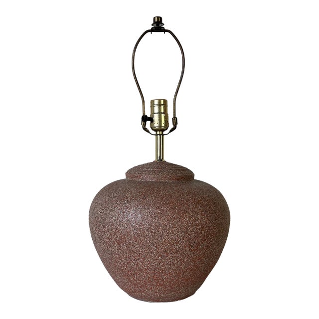 Vintage Organic Modern Brown Speckled Pottery Table Lamp Chairish