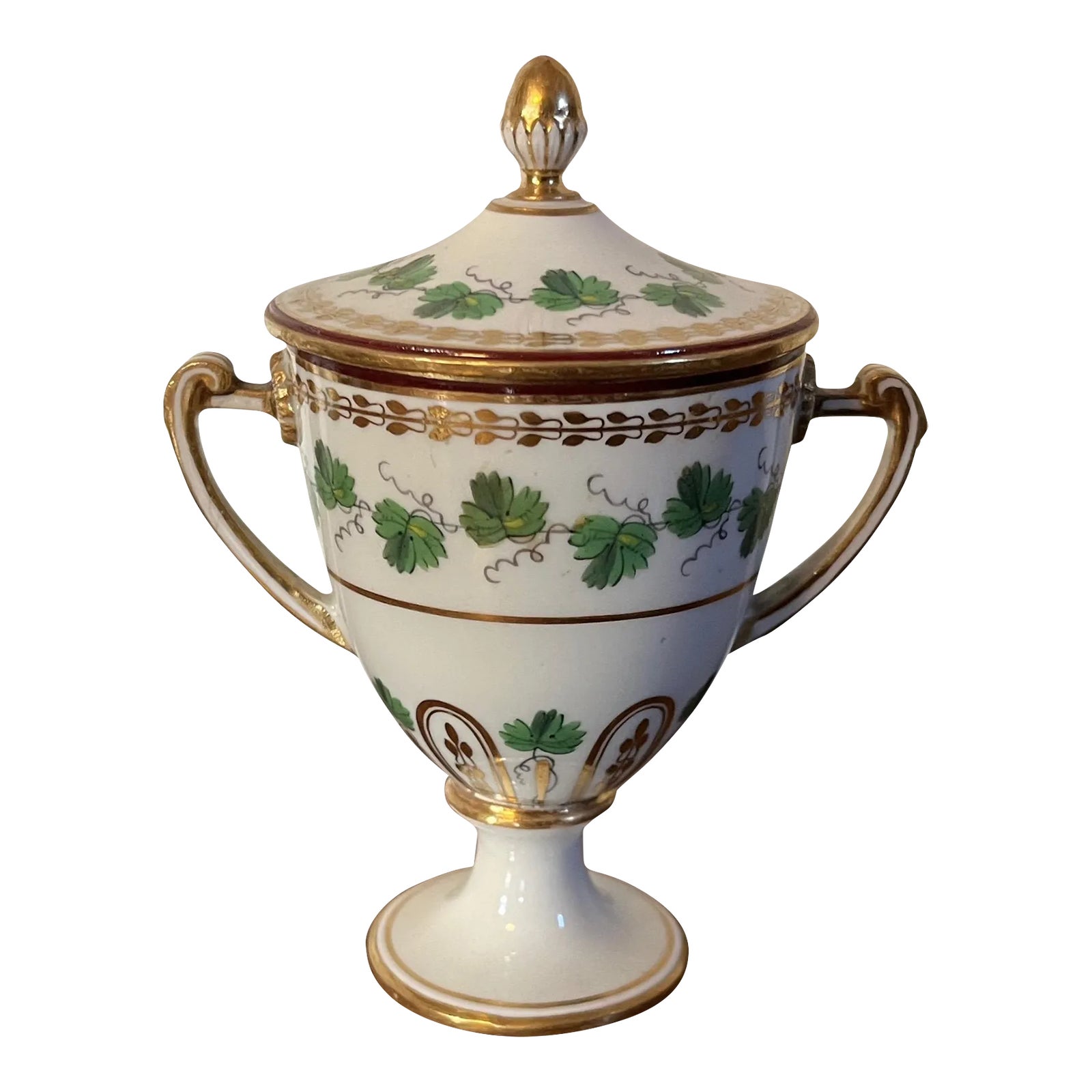 Small Antique 19th Century Vienna Porcelain Urn Vase | Chairish