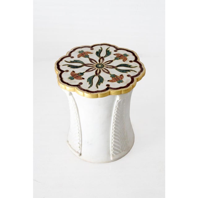 Mughal Side Table in White Marble by Paul Mathieu for Stephanie Odegard ...