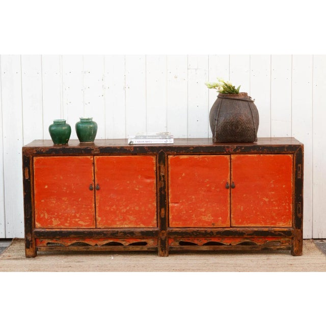 Antique Chinese Cheng' Se Painted Sideboard | Chairish