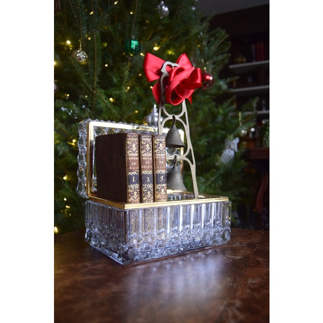 19th Century Cut Crystal Casket With Gilt Brass Band | Chairish