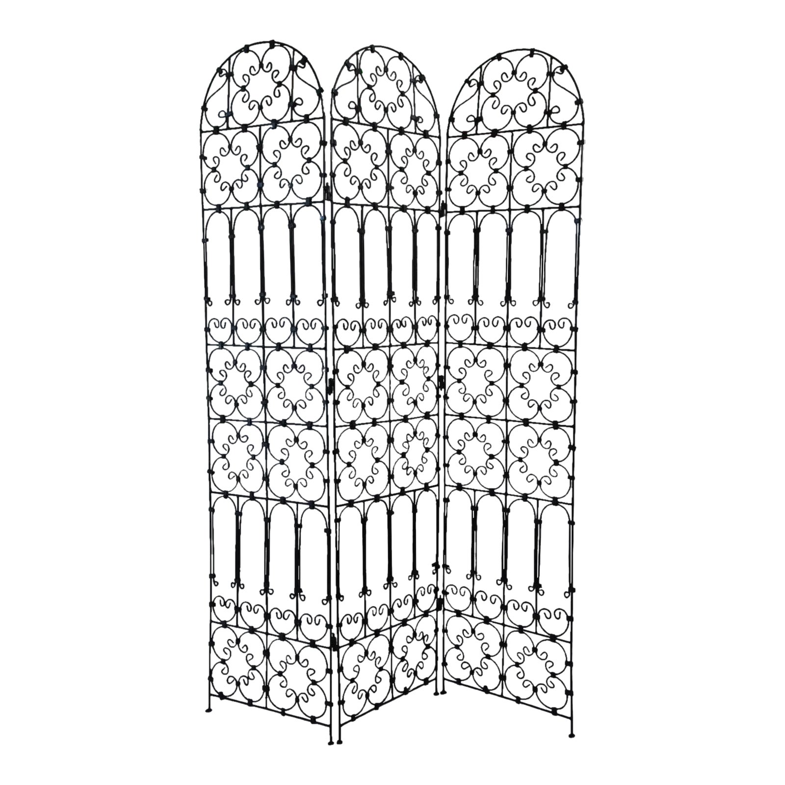 Three Panel Iron Screen | Chairish