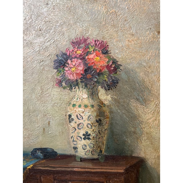 Early 20th Century Baroque Style Painting of Woman in Home Interior ...