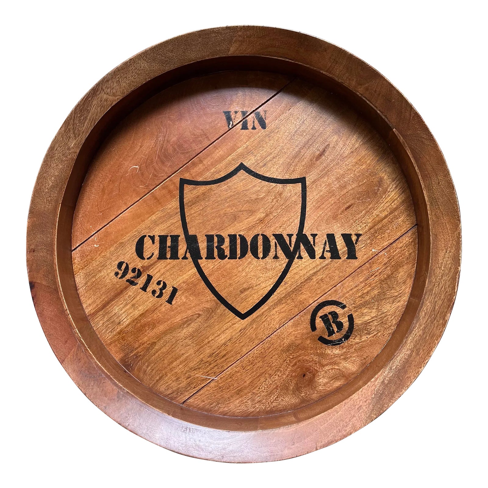 Ballard Designs Chardonnay Medium Wine Barrel Wall Plaque Tray | Chairish
