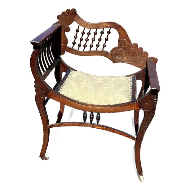 Antique 19th Century Stick and Ball Bustle Chair | Chairish