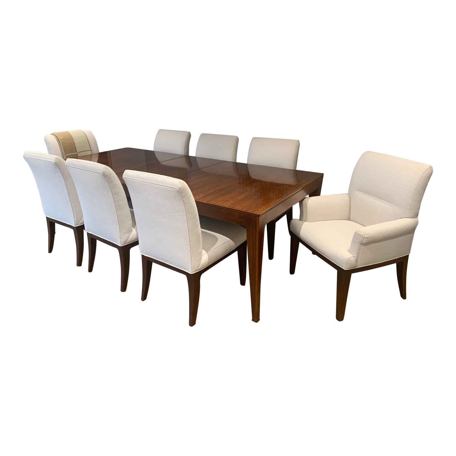 Baker Dining Table and Chairs - Set of 9 | Chairish