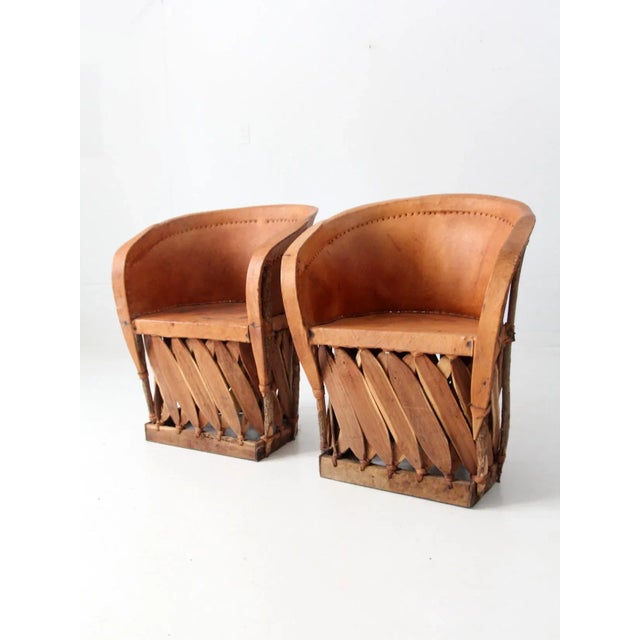 Vintage Mexican Equipale Chairs Pair | Chairish
