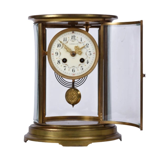 1915 Tiffany & Co Oval Crystal Palace Clock | Chairish