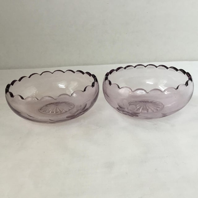 Deep Purple Depression Glass Candy Dishes - A Pair | Chairish