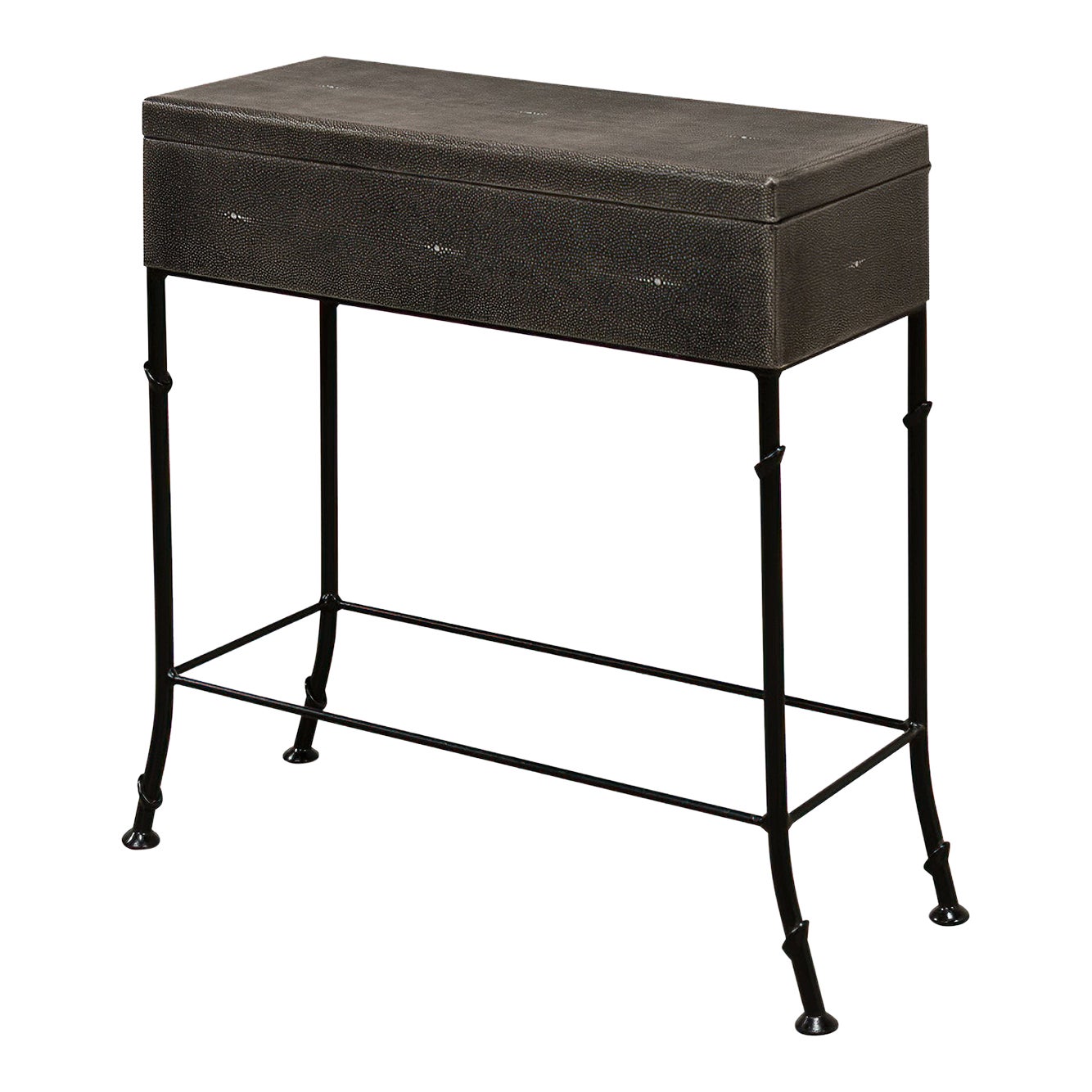 Embossed Leather Box on Stand | Chairish