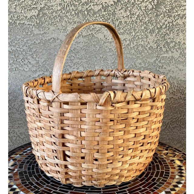 Circa 1940 Handwoven Bushwhacker-Inspired Basket - Nicely Sized Black ...