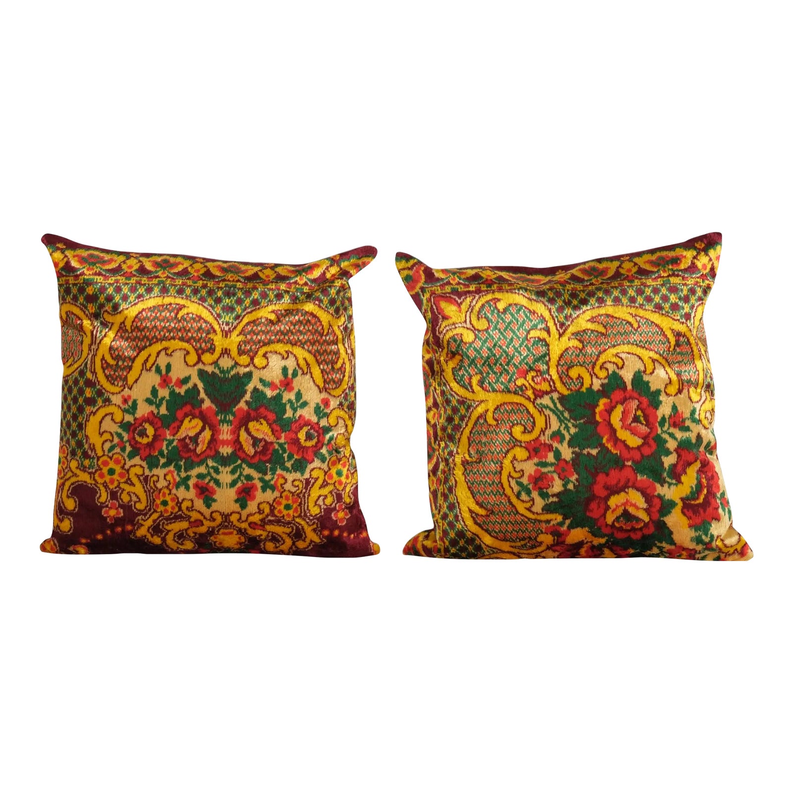 Turkish Velvet Pillow Cover - a Pair | Chairish