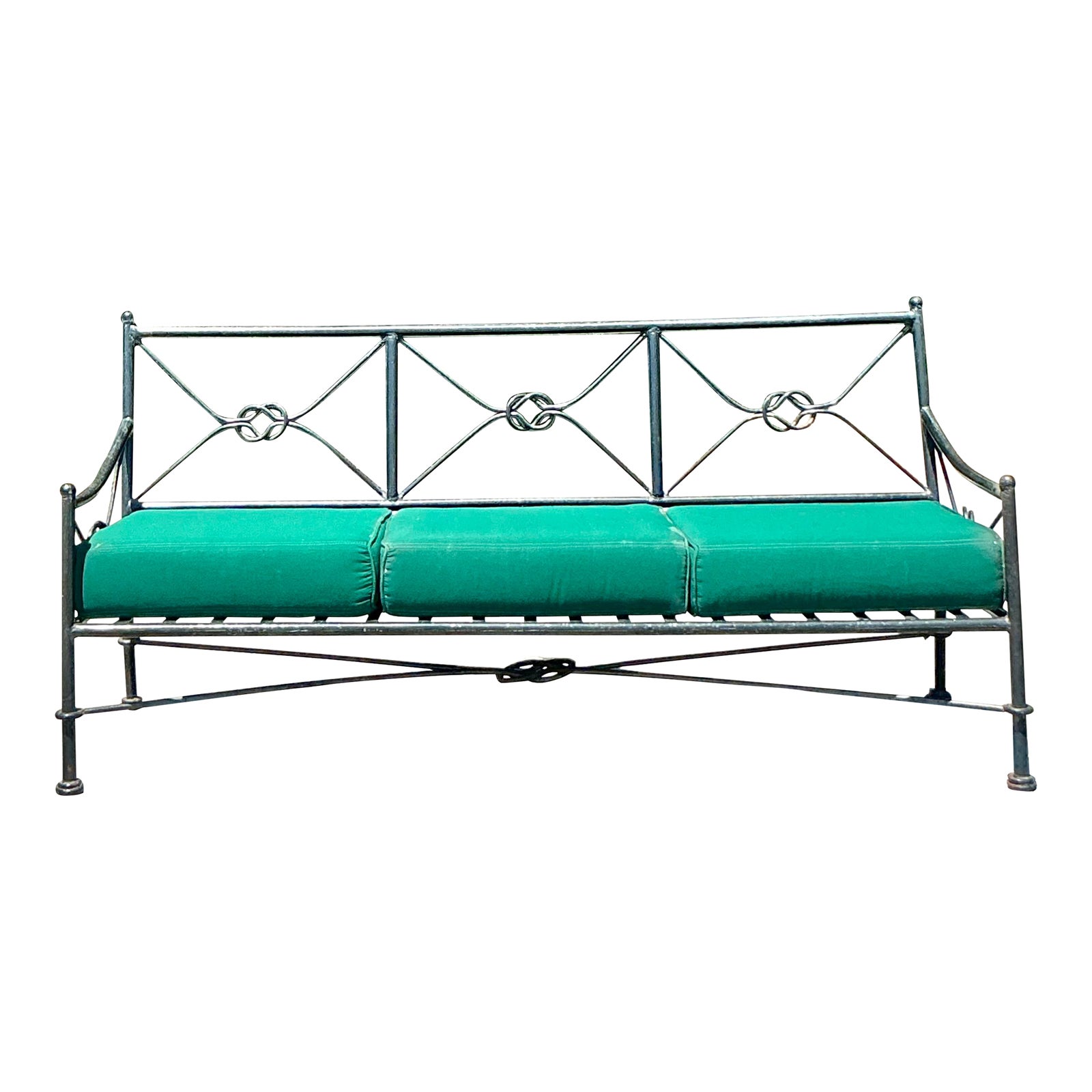 Vintage Regency Wrought Iron Knot Sofa | Chairish