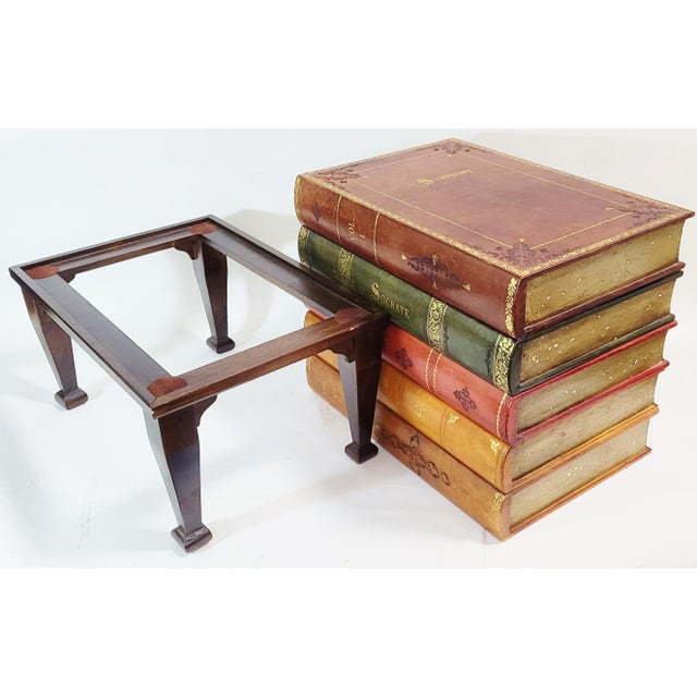 Vintage Italian Mid-Century Modern Leather Book Table Chest Box on ...