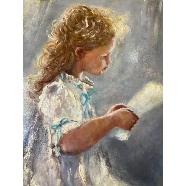 Marie Linnell Oil Portrait Painting of a Child | Chairish