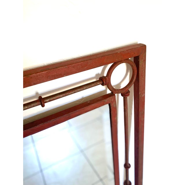 1950s Burnt Sienna Wrought Iron Rectangular Wall Mirror | Chairish