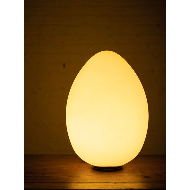 Large Molded Plastic Egg Form Lamp | Chairish