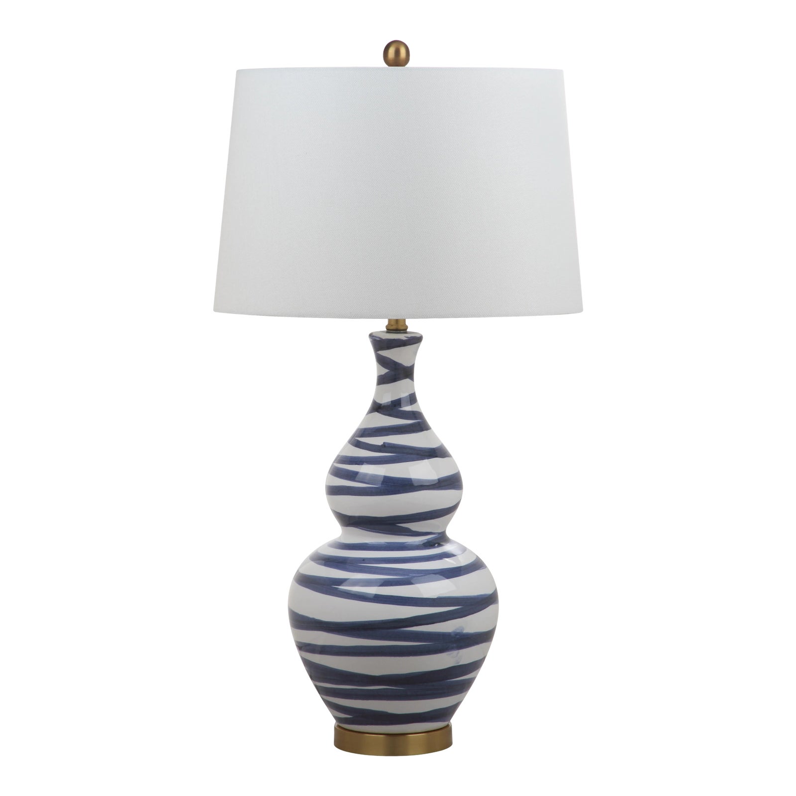 Baker Table Lamp - White & Blue | Chairish