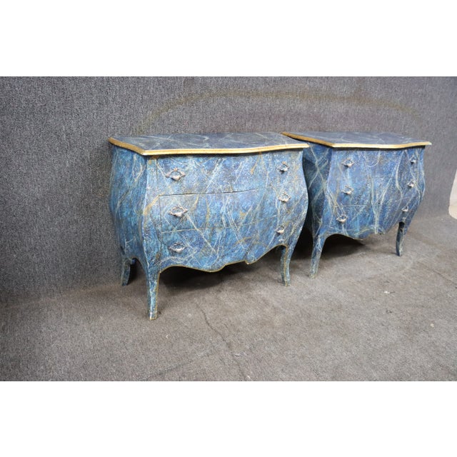 Signed Italian Paint Decorated Commodes/Pair | Chairish