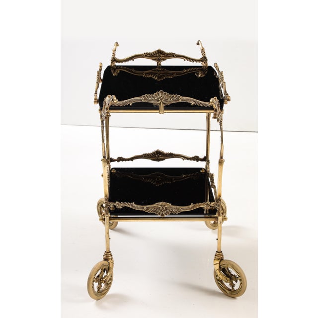 1940's French Baroque Two Tier Bar Cart | Chairish