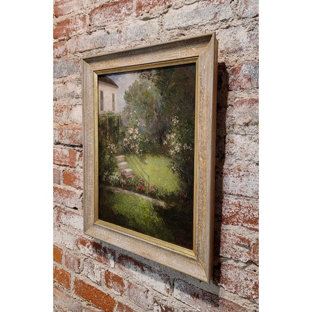 Anna Eliza Hardy-The Rose Garden in Full Bloom-1920s Impressionist Oil Painting | Chairish